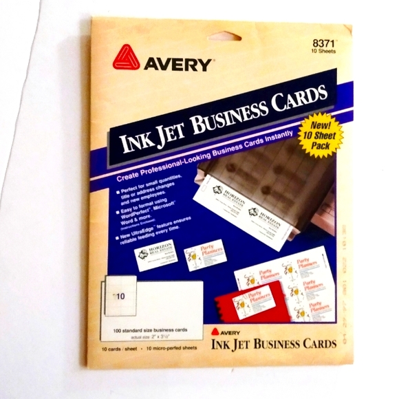 Avery | Office | Avery 837 Ink Jet Business Cards | Poshmark